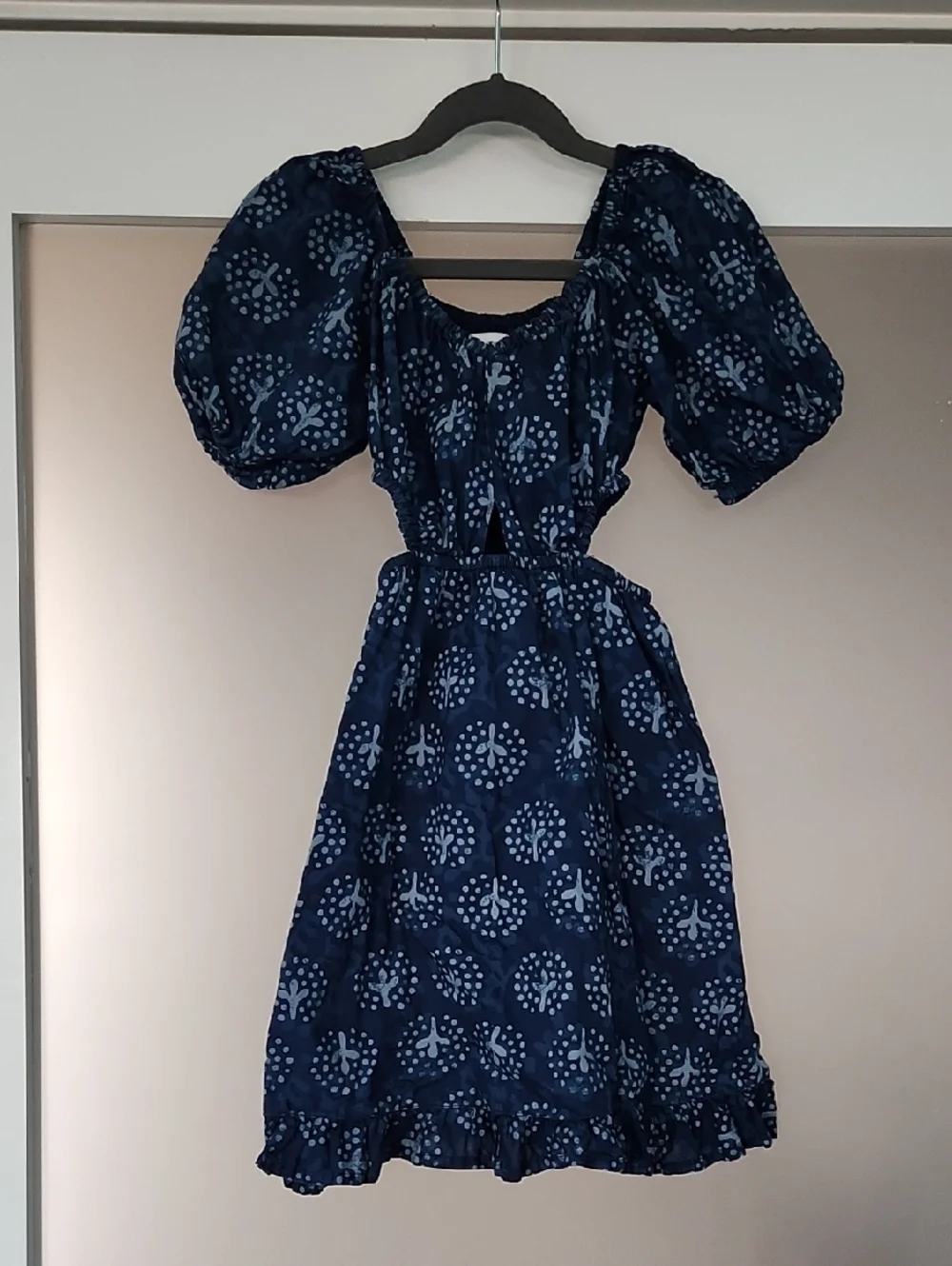 Zara | Dresses | Zara Navy Blue Puffsleeve Midi Dress | Poshmark